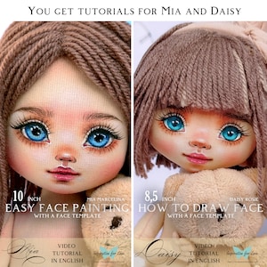 Collection of 6 Tutorials / Video Face Drawing Doll / PDF Tutorial Doll ...