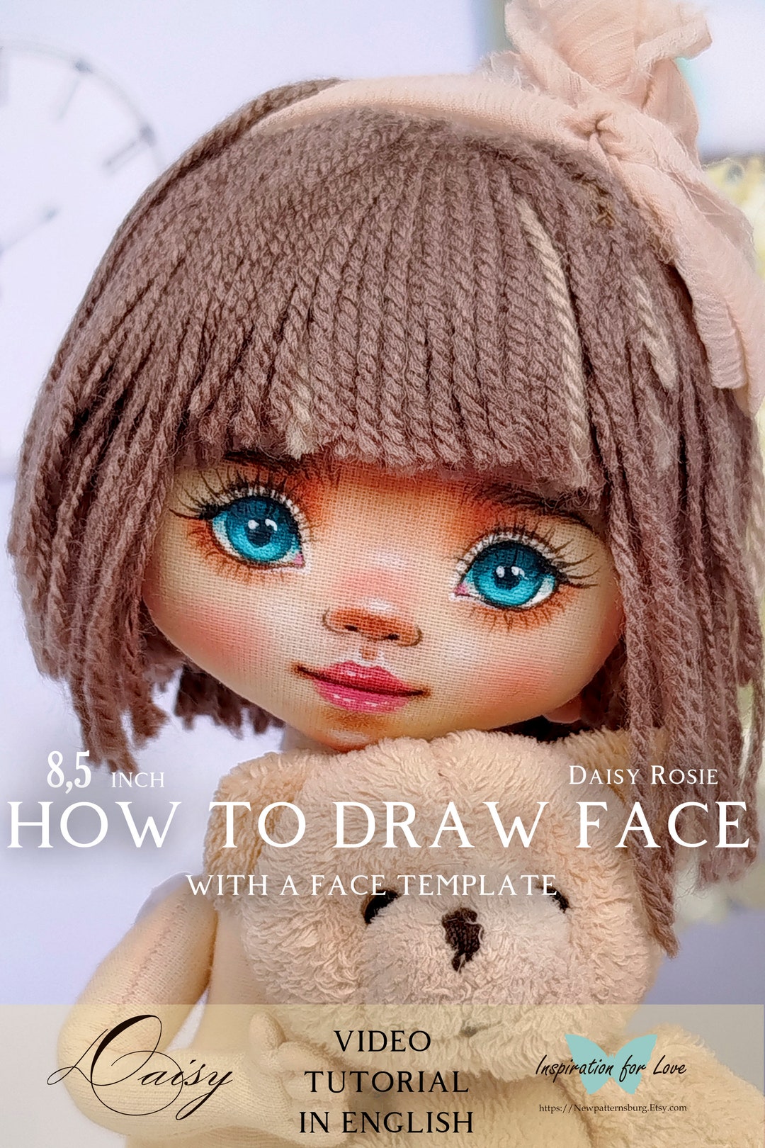 Video Tutorial on Drawing the Face of a Rag Doll Daisy Rosie Using a ...