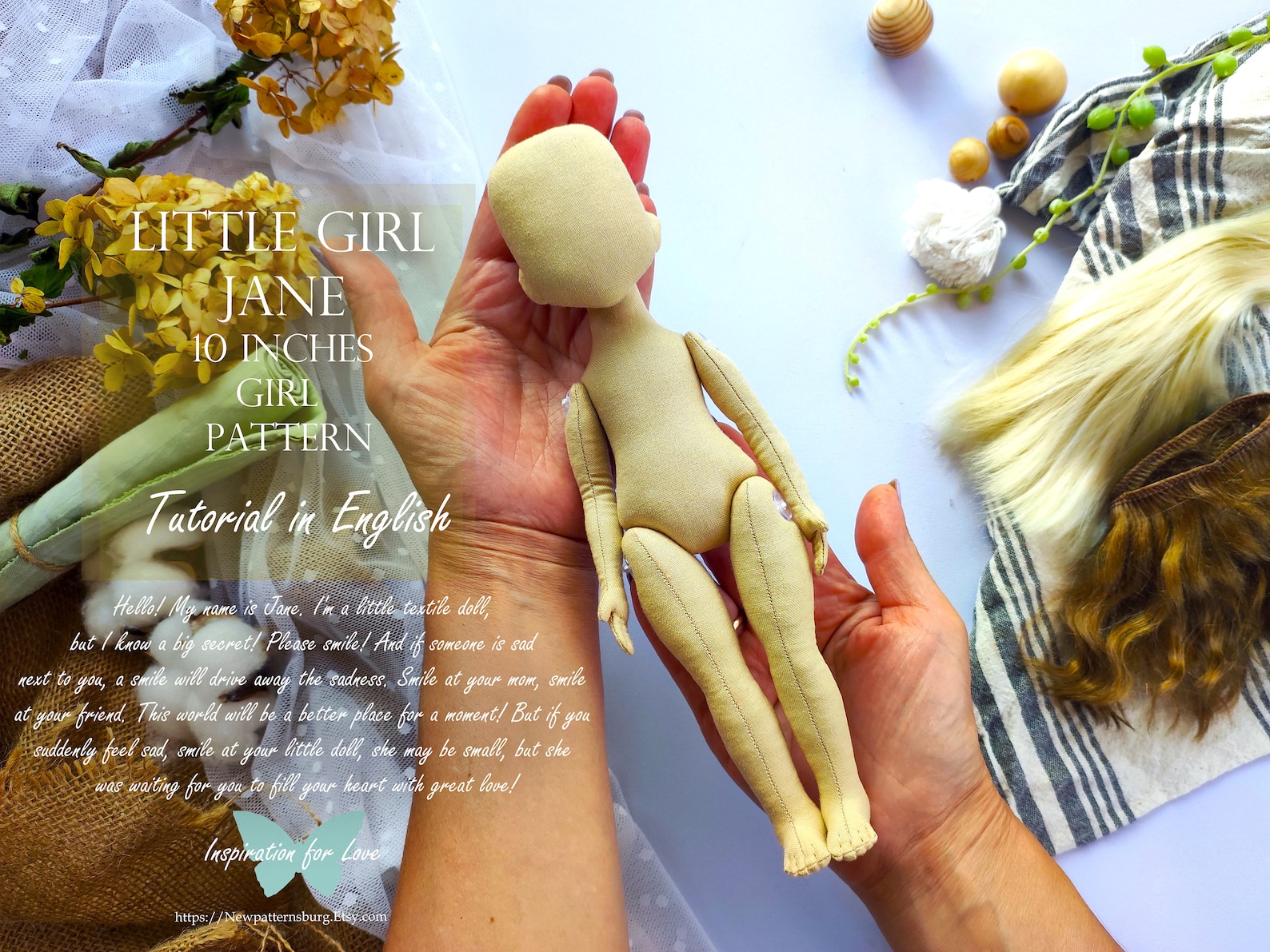 Pdf Sewing Doll Pdf Pattern Doll PDF Textile Doll Pattern Body Doll Pdf ...