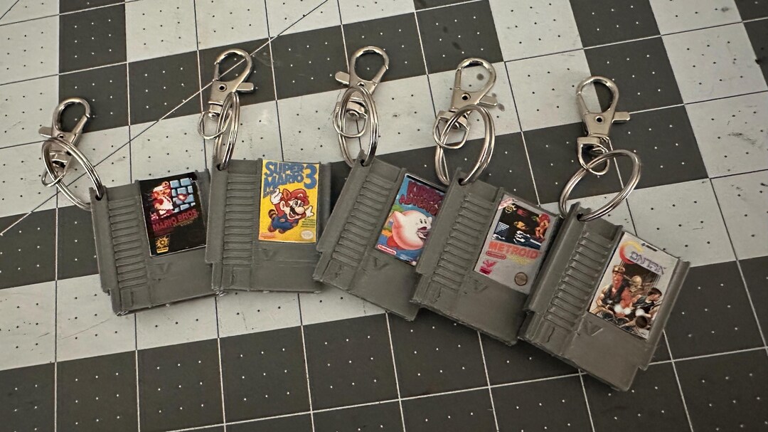 Retro Game Cartridges Nes Snes Keychains - Etsy