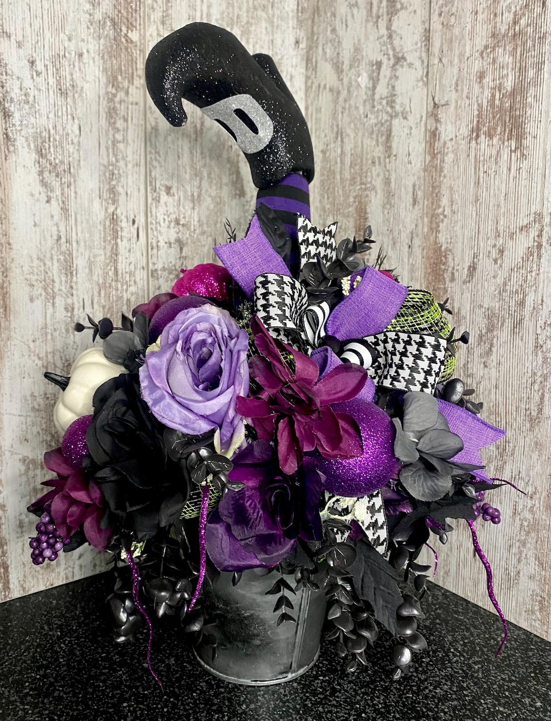 Halloween Floral Arrangement, Witch Centerpiece, Goth Decor, Witches ...