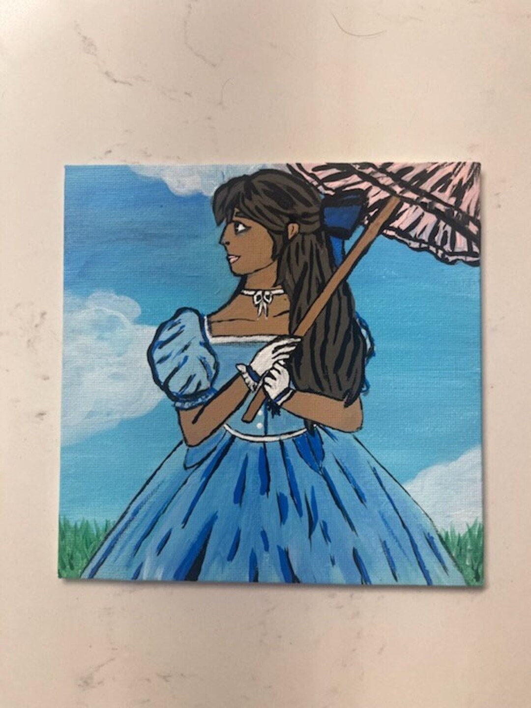 Hand Painted frolic Painting Wall Art, Woman Running Through Field With ...