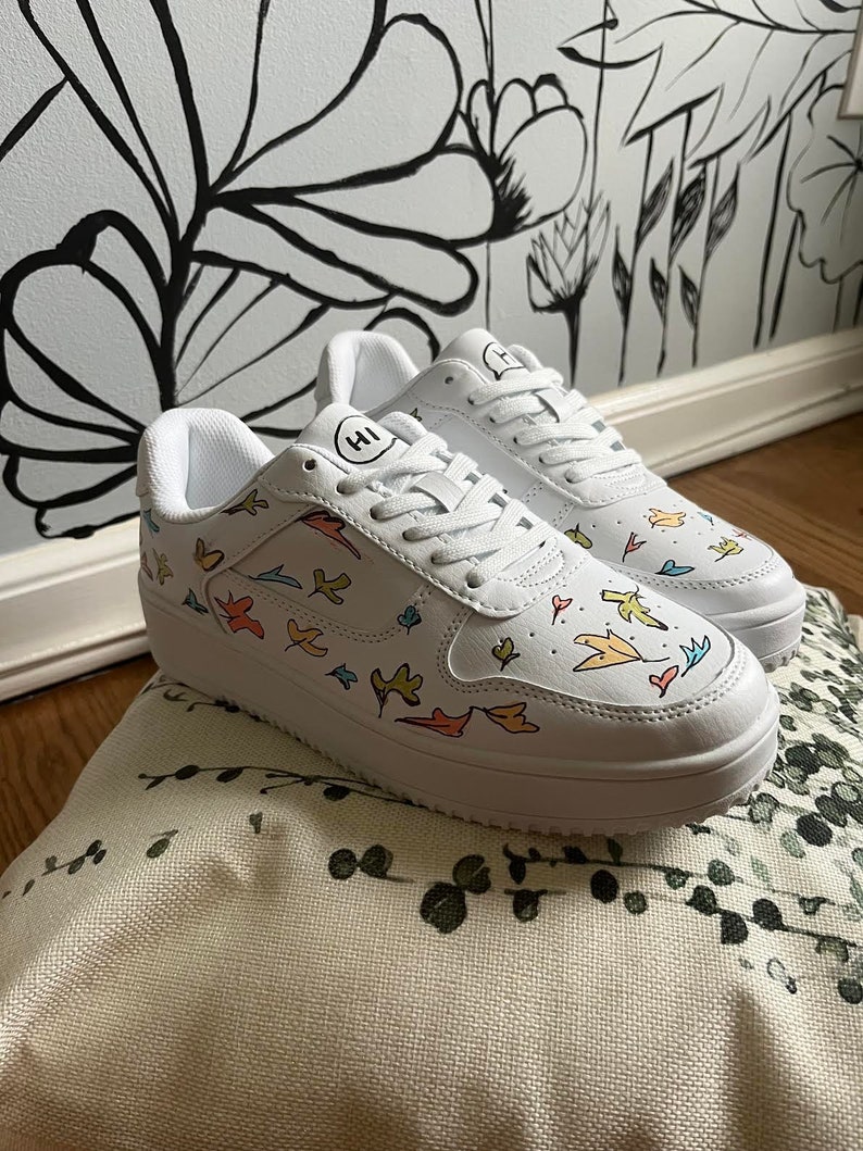 Heartstopper Custom Sneakers: Hand-drawn Leaves, LGBTQ Pride Shoes ...