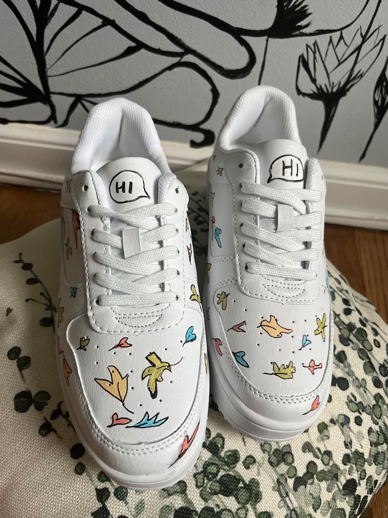 Heartstopper Custom Sneakers: Hand-drawn Leaves, LGBTQ Pride Shoes ...