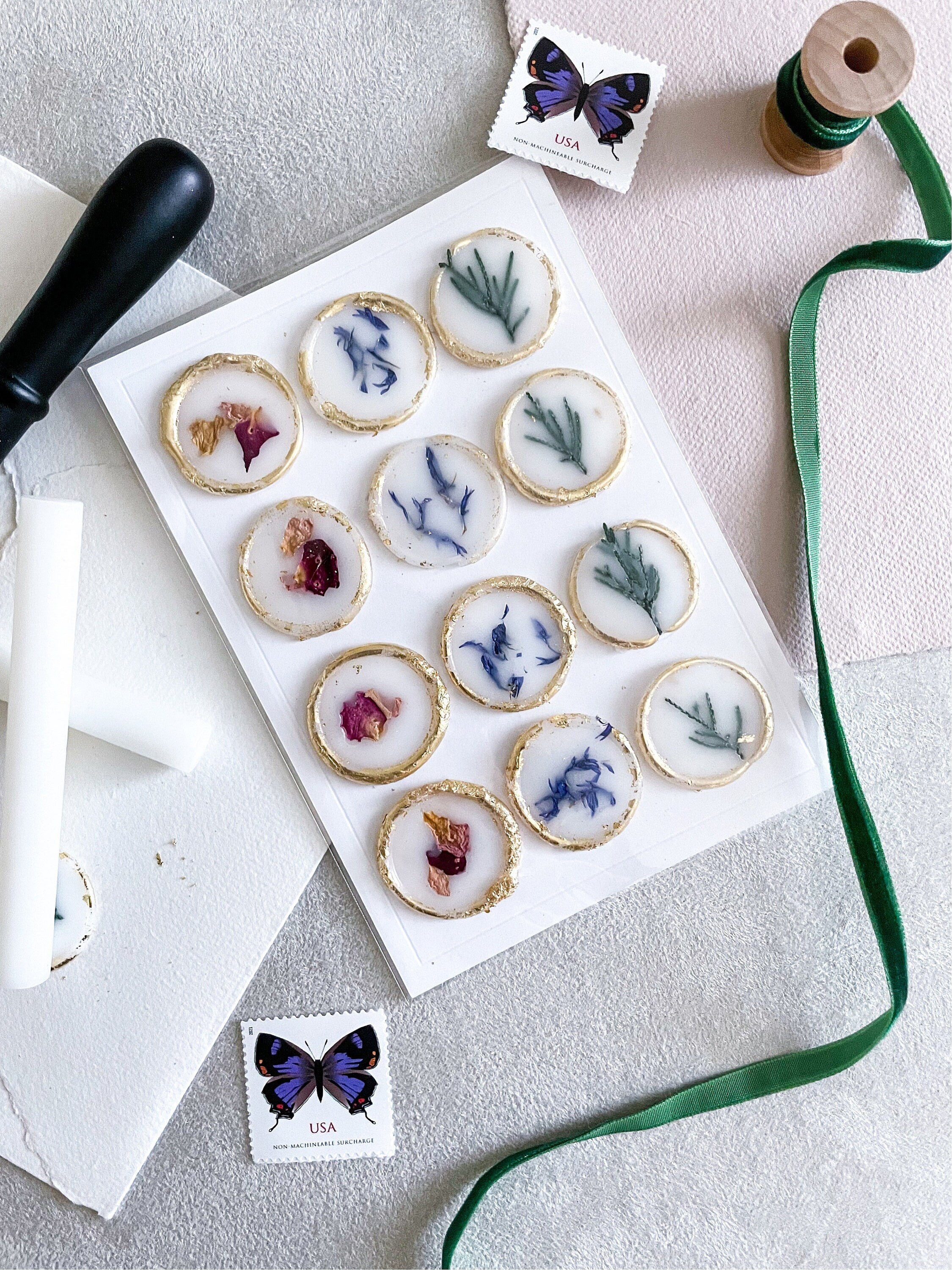 Floral Wax Seals Boho Wedding Wax Seal Stickers Dried - Etsy