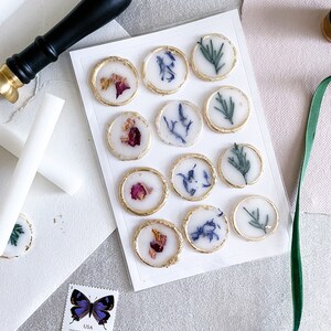 Floral Wax Seals | Boho Wedding | Wax Seal Stickers | Dried Flowers Wax ...