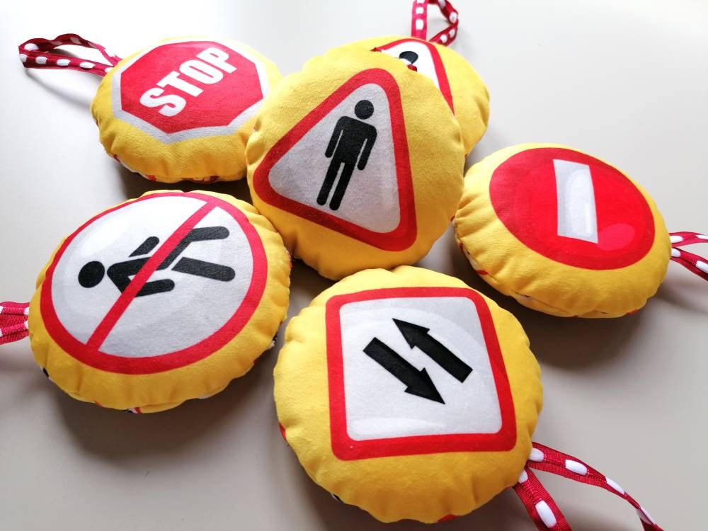 Soft Road Signs Mini Pillows Set Traffic Education. Traffic - Etsy