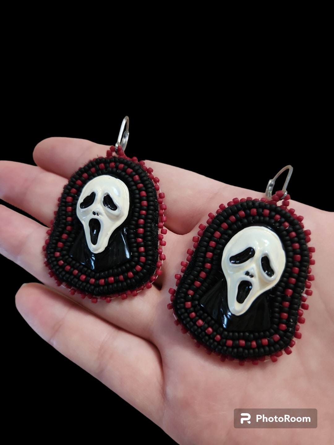 Ghostface Scream Beaded Earrings Halloween - Etsy