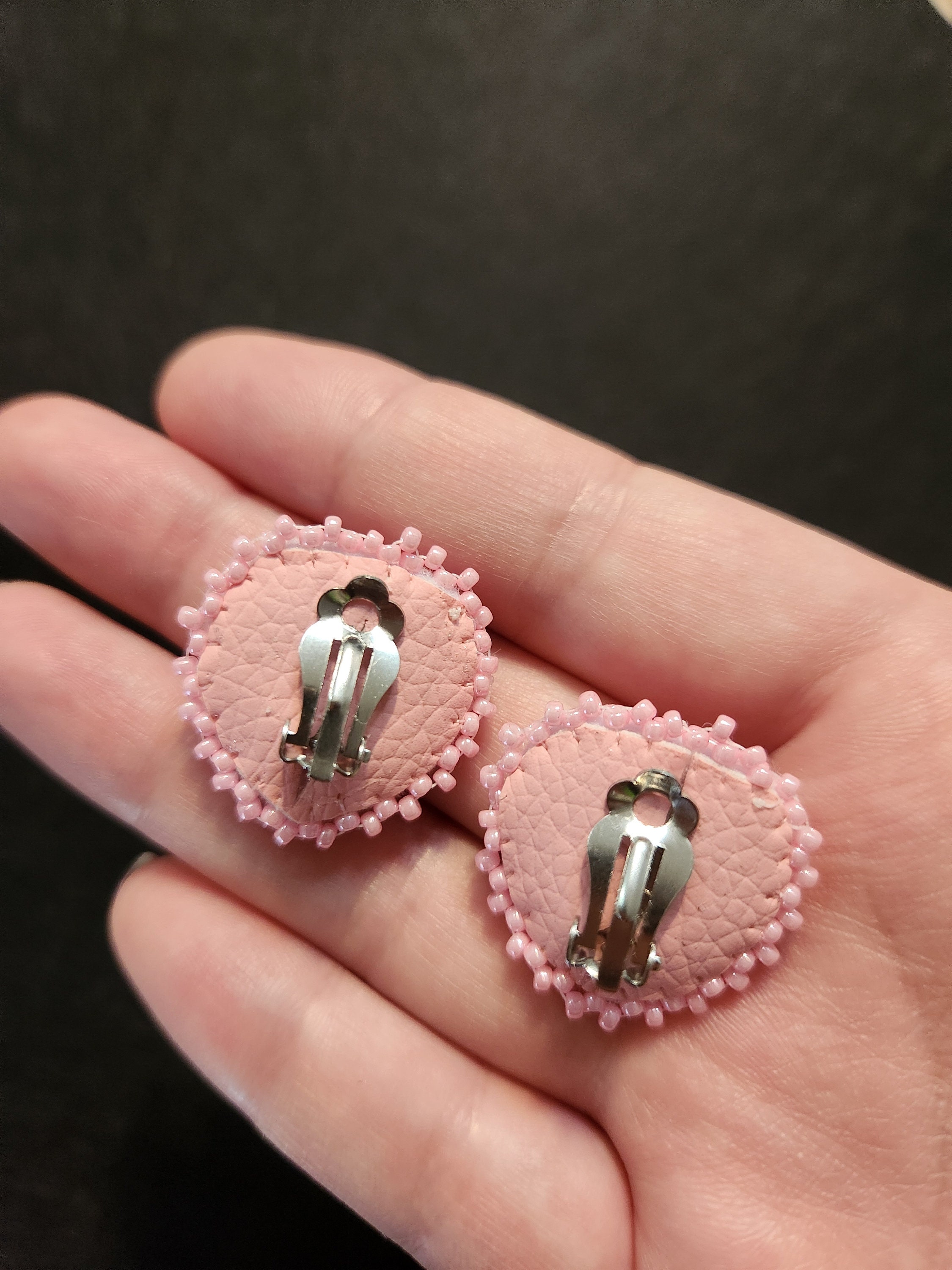 Pink Heart Clip on Earrings - Etsy