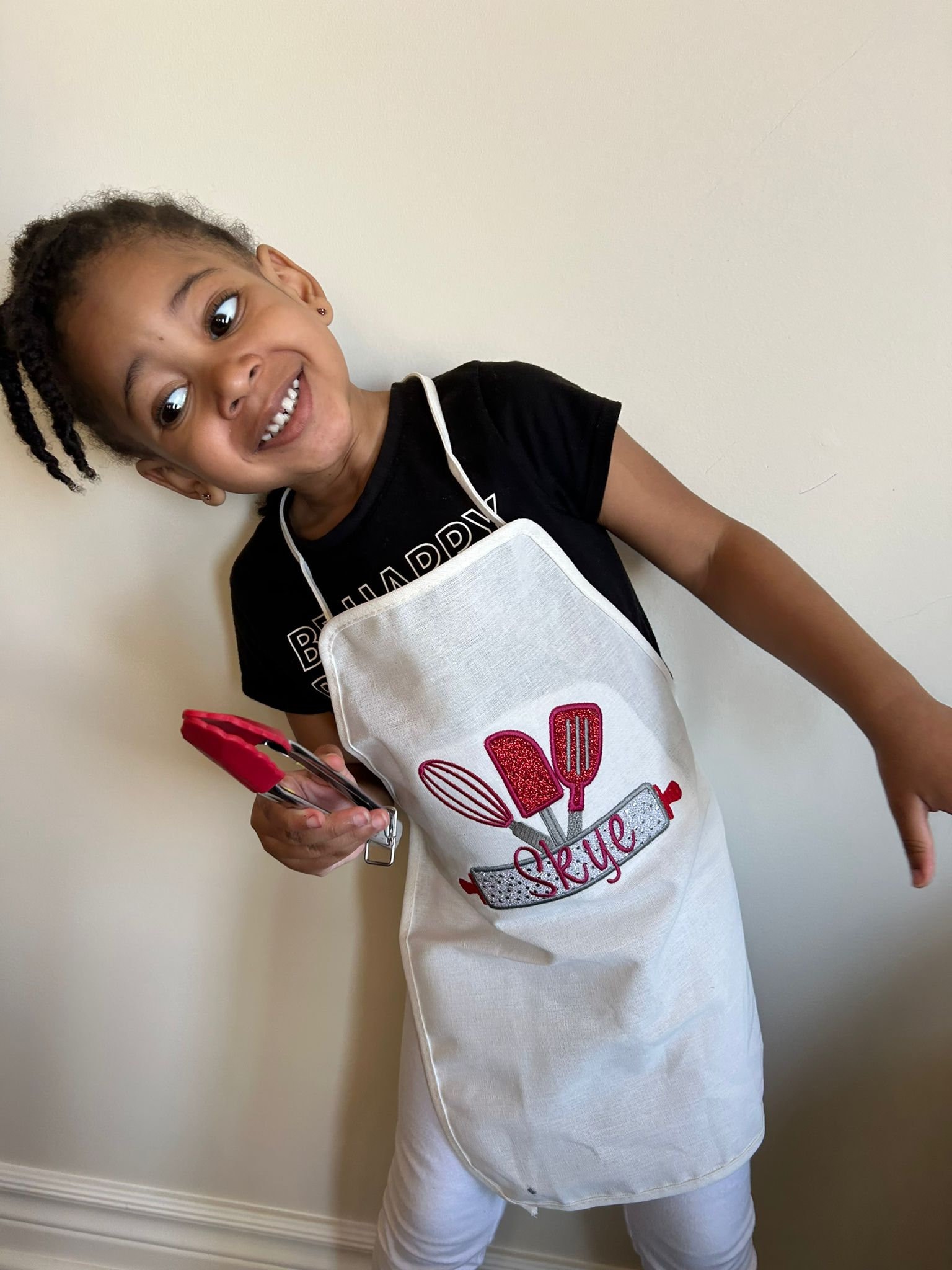 Personalised Apron Embroidered, Blue Apron Kids, Personalized Apron ...