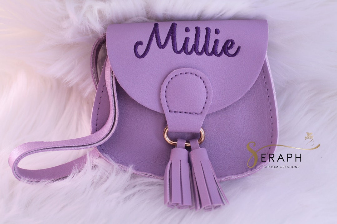 Personalized Lavender Purse for Girls, Custom Name Bag for Little Girls ...