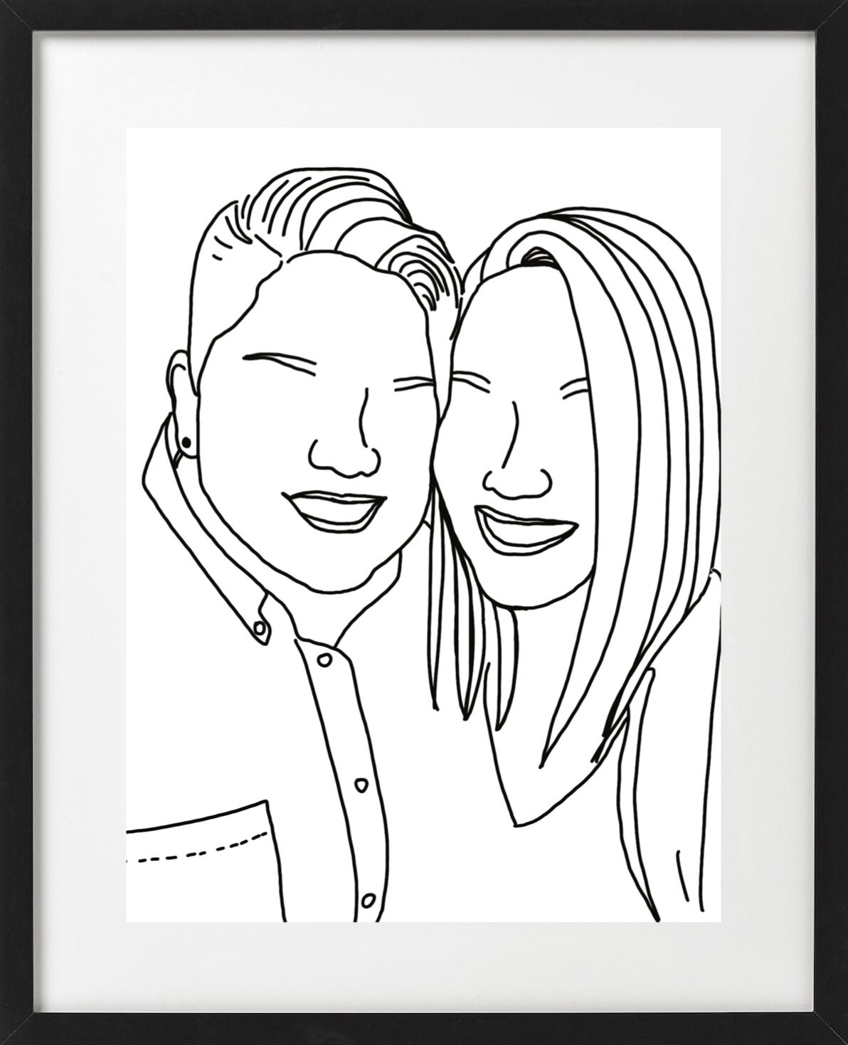 Personalized Digital Art, Bold Line Portrait, Line Drawing, Doodle Art ...