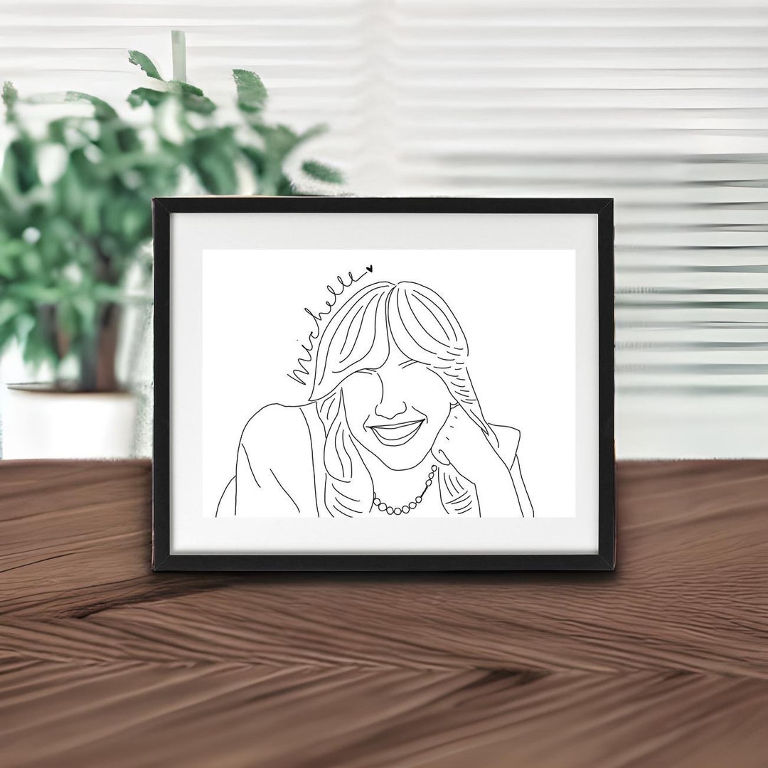 Personalized Digital Art, Bold Line Portrait, Line Drawing, Doodle Art ...