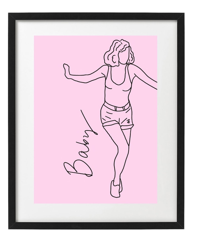 Baby - Dirty Dancing Art Print, Digital Download, Line Art, Faceless ...