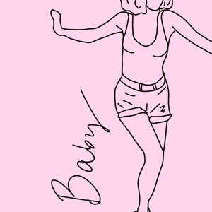 Baby - Dirty Dancing Art Print, Digital Download, Line Art, Faceless ...