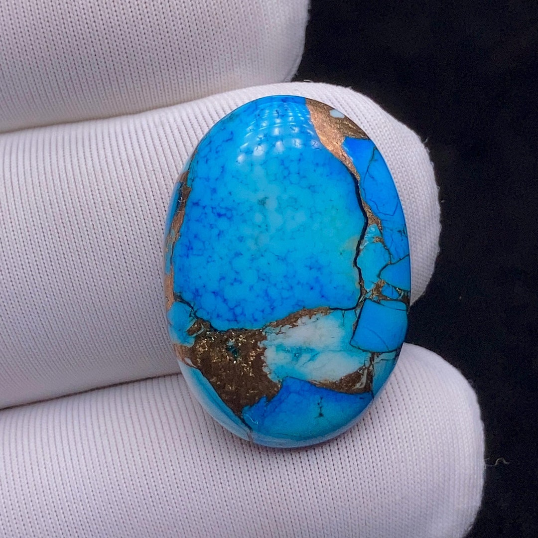 Ice Blue Mohave Dahlia Turquoise Cabochon 24x16.5x4 MM 14.30 Beautiful ...