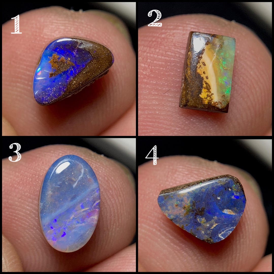 Precious Australian Gemstone Boulder Opal Cabochon Beautiful Rainbow ...