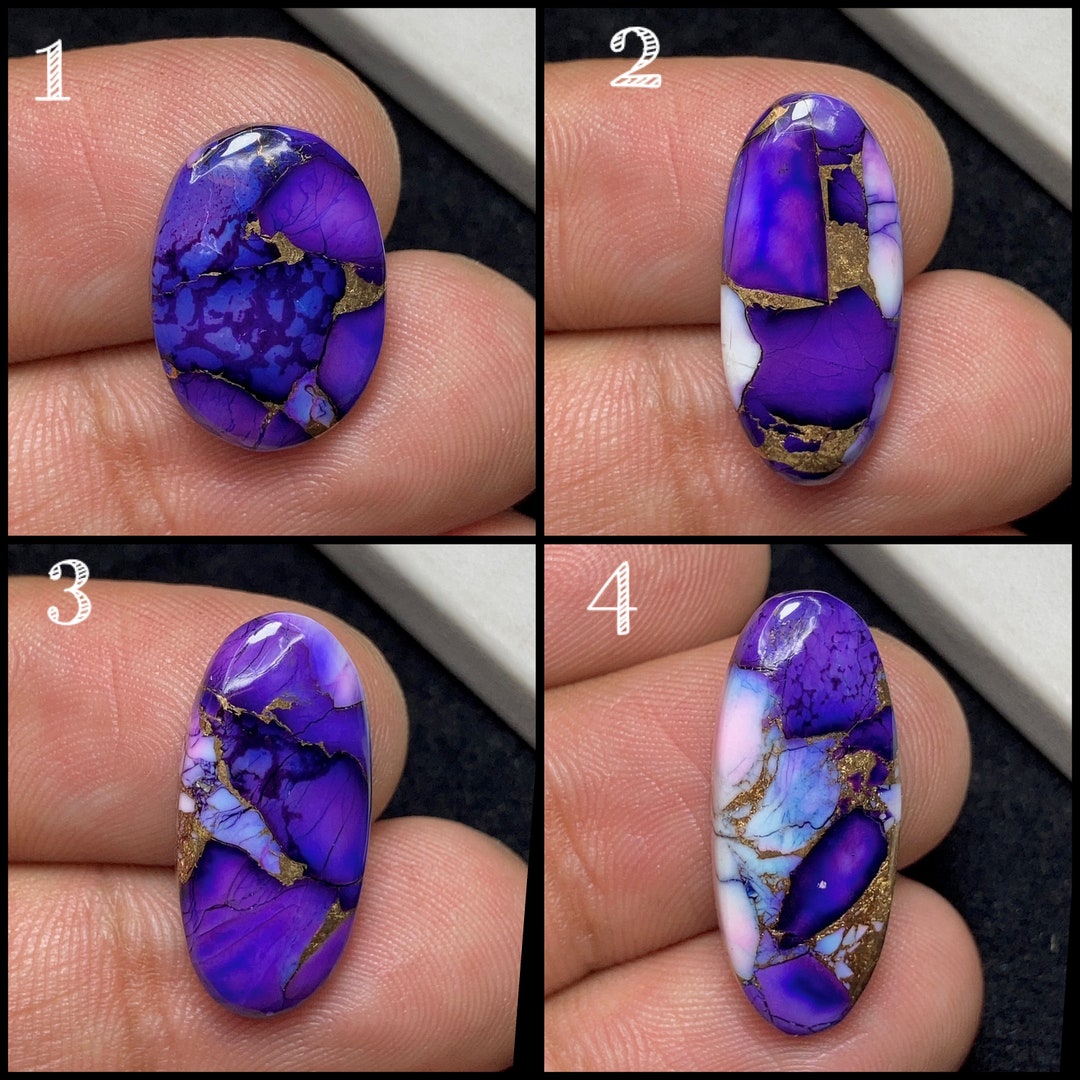 Pretty Pieces of Purple Rose Dahlia Mohave Turquoise Cabochon Gorgeous ...