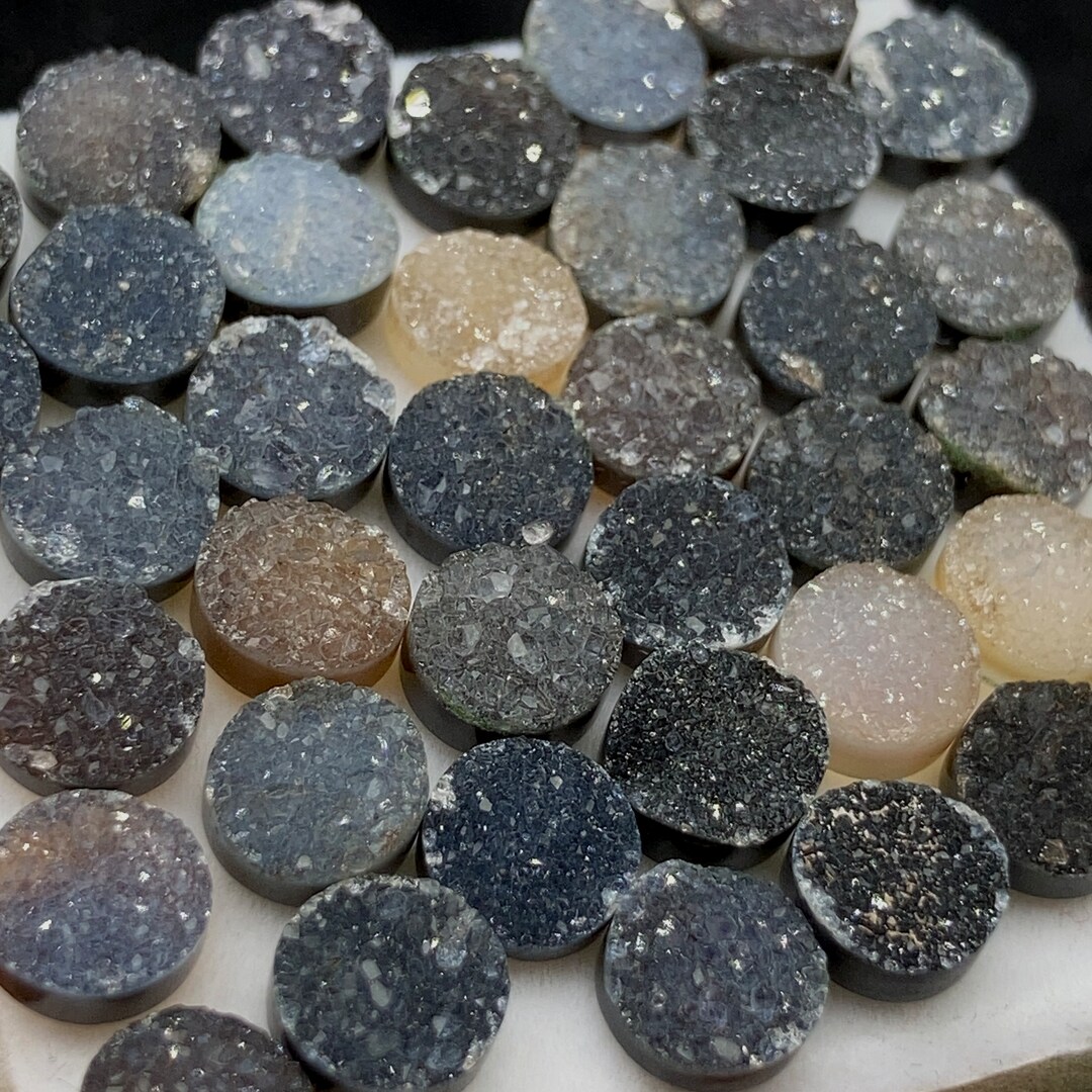 Superior Quality Multi Color Druzy 37 Pieces Round Lot Calibration Size ...