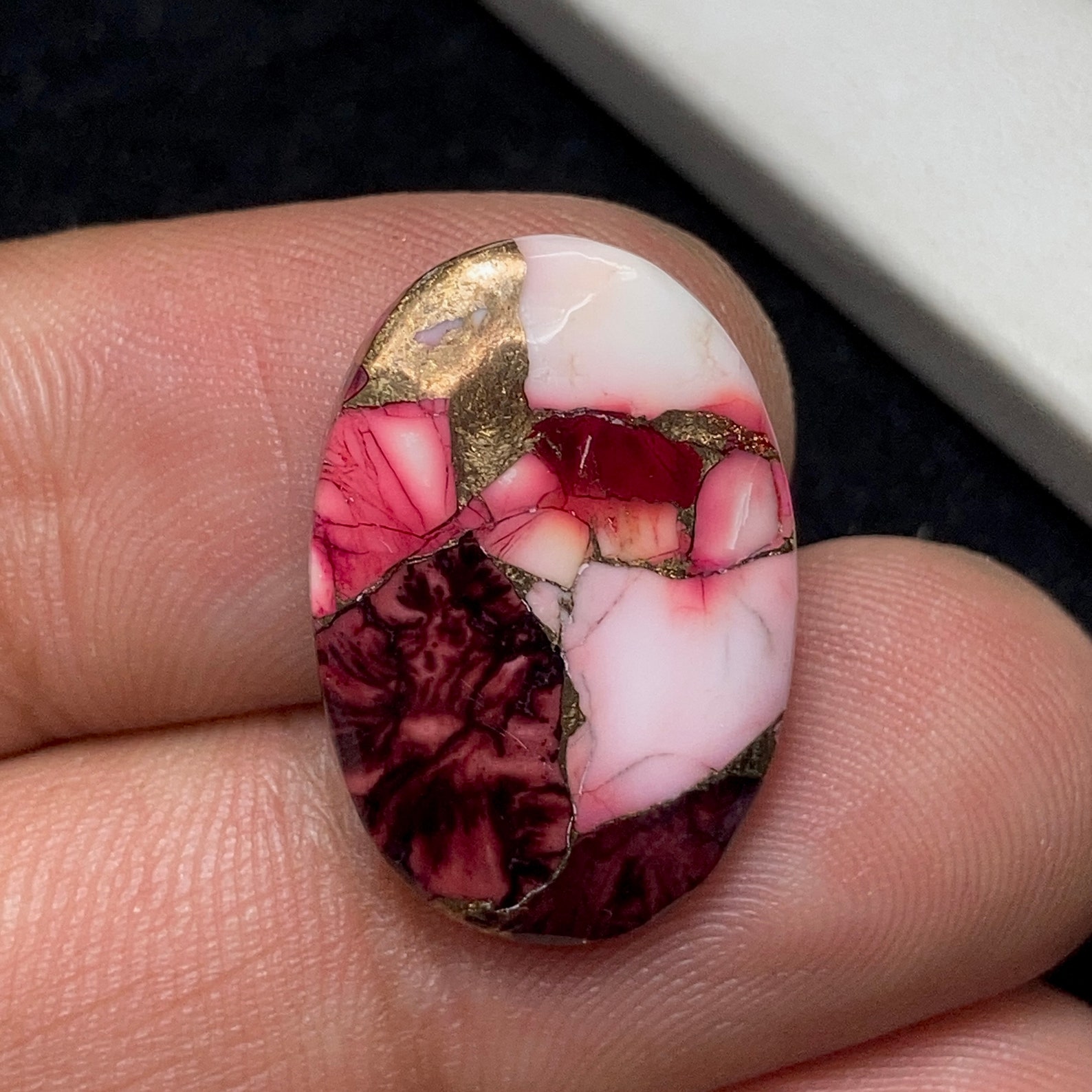 Pretty Pieces of Red Rose Dahlia Mohave Turquoise Cabochon Gorgeous ...