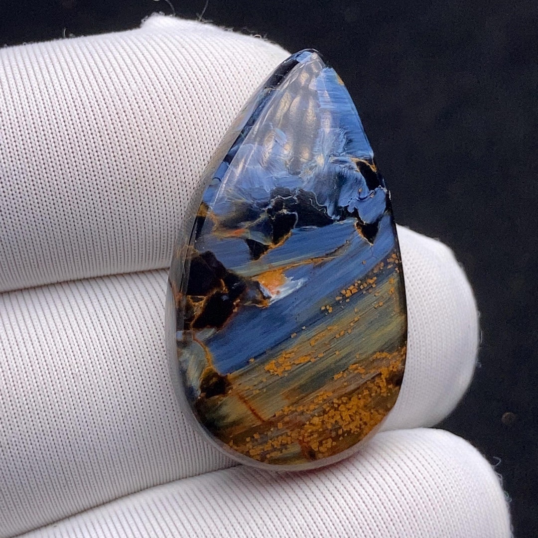 Flashy Gem Pietersite Cabochon 31.3x18.1x5.3 MM 25.00 Carat Unique Play ...