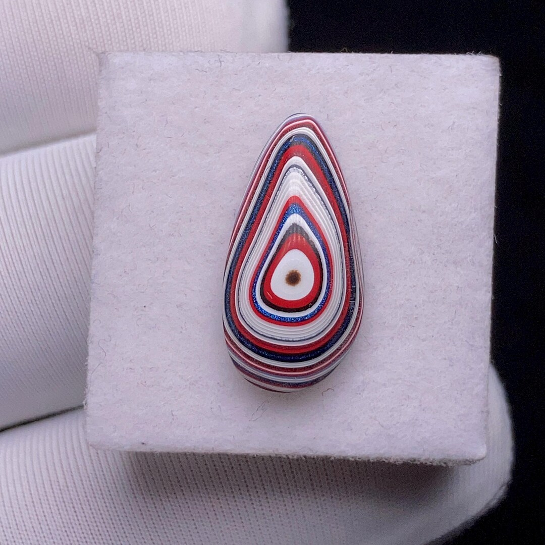 Colorful Layered Fordite AKA Detroit Agate Cabochon 17.2x8.9x3.6 MM 1. ...