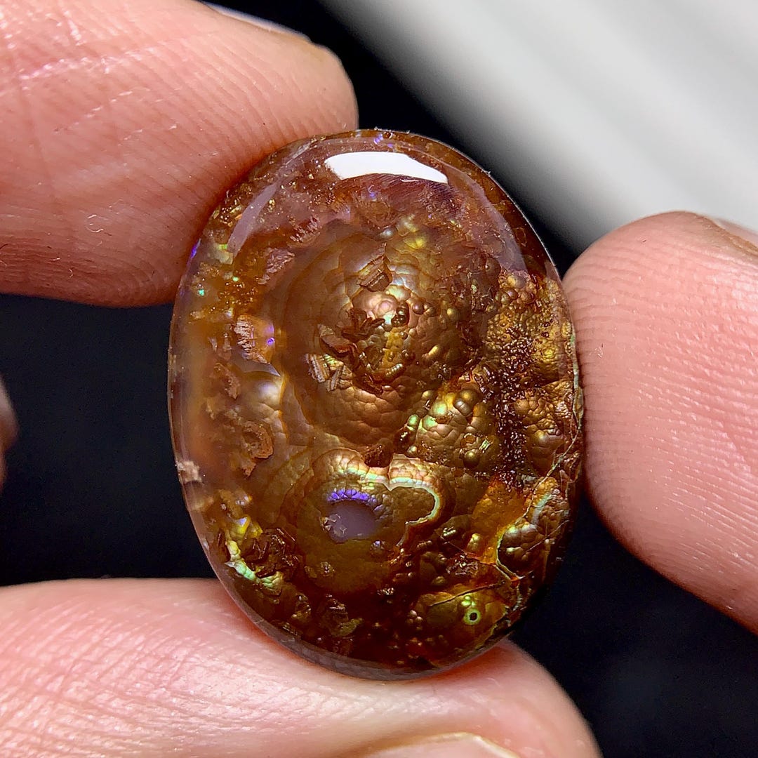Natural Fire Agate Cabochon | 19.7x14.8x6.4 MM 14.70 Carat | Glowing ...