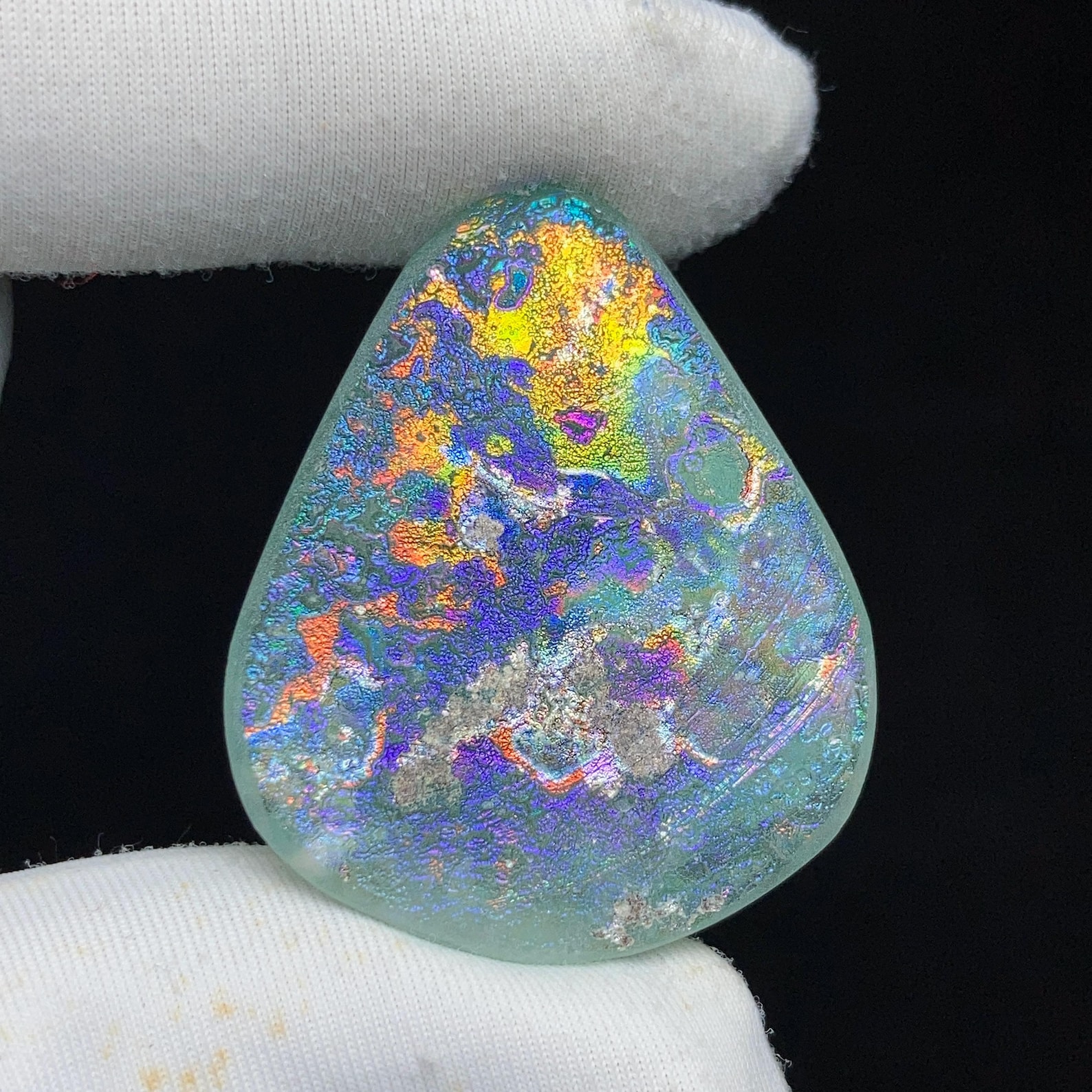 Ancient Roman Glass | 32.5x26.9x3.8 MM 22.23 Carat | Rare Iridescent ...