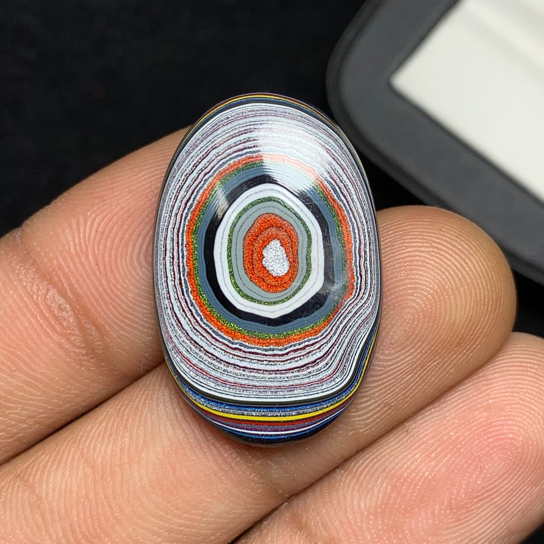 Premium Quality Fordite Cabochon Rainbow Color Layers 29x19x4.7 Mm 11. ...