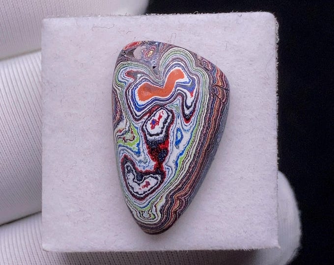 Colorful Layered Fordite AKA Detroit Agate Cabochon 20.3x12.6x4.1 MM 3. ...