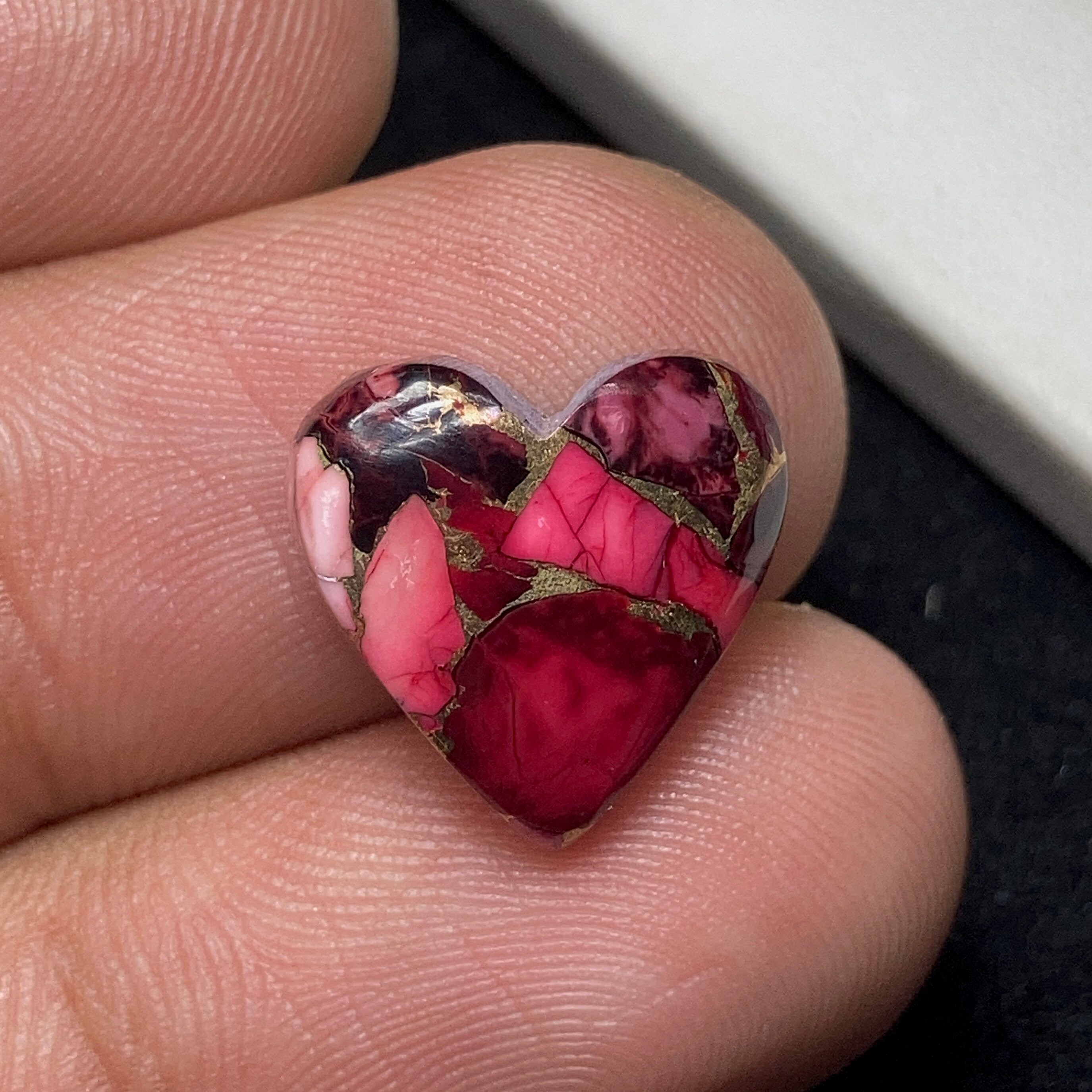 Pretty Pieces of Red Rose Dahlia Mohave Turquoise Cabochon Gorgeous ...