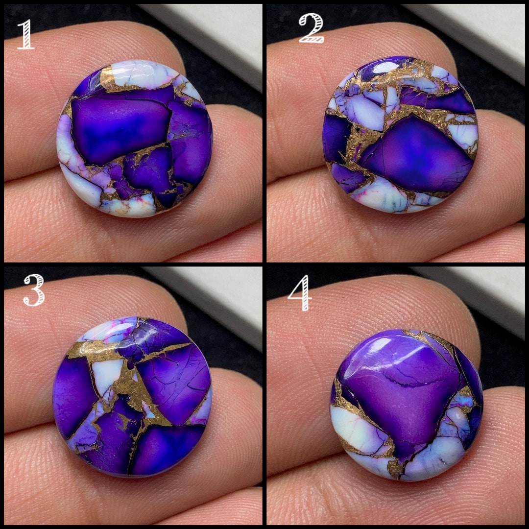 Premium Quality Purple Rose Dahlia Mohave Turquoise Cabochon Gorgeous ...