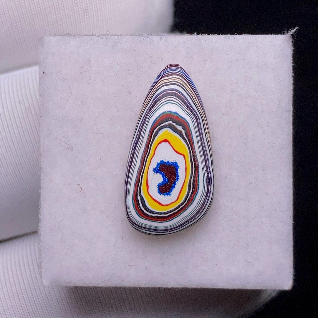 Colorful Layered Fordite AKA Detroit Agate Cabochon 17.1x9x2.4 MM 1.45 ...
