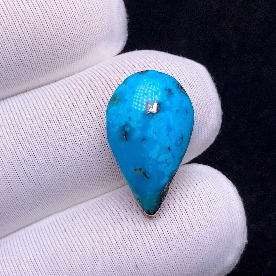 Striking and Intense Blue Morenci Turquoise Cabochon 19.2x11.5x7.4 Mm ...
