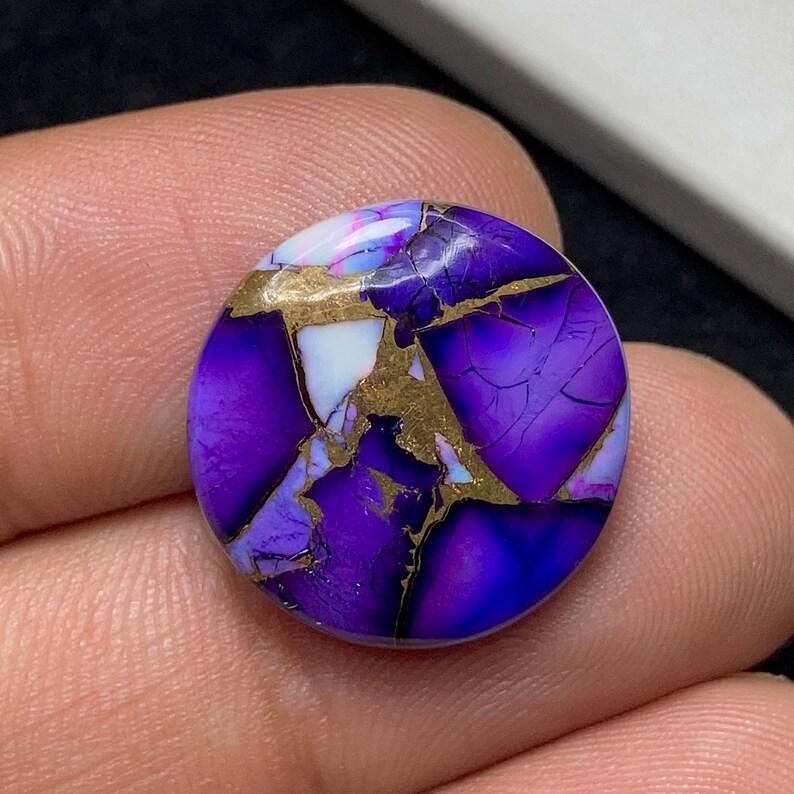 Premium Quality Purple Rose Dahlia Mohave Turquoise Cabochon Gorgeous ...