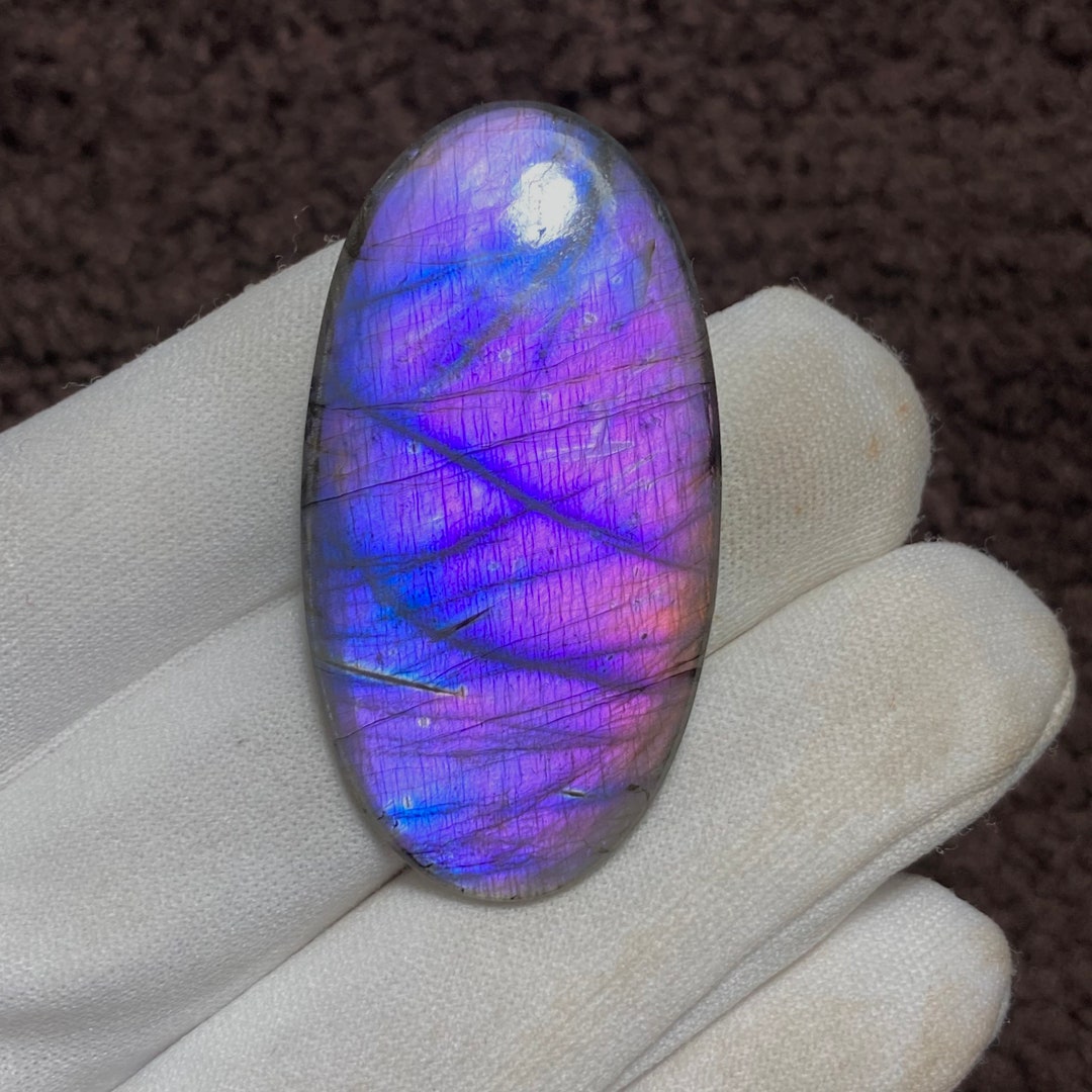 New Mine Labradorite Rainbow Color Flashing Cabochon 50.6x26.9x5.70 Mm ...