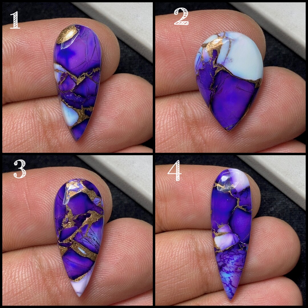 Premium Quality Purple Rose Dahlia Mohave Turquoise Cabochon Gorgeous ...