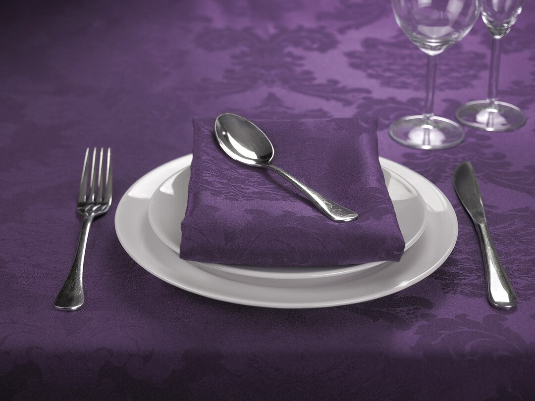 Purple Bentley Brocade Table Linen - Etsy