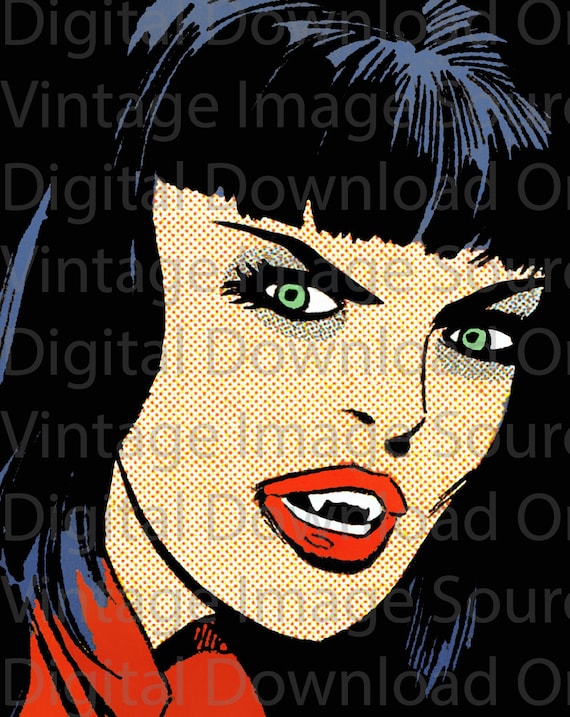 Digital Download Vintage 1950s Horror Comic Vampire Woman Pop | Etsy