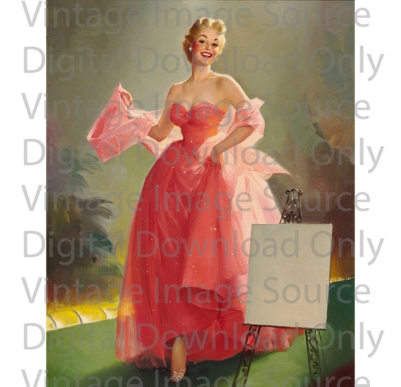 DIGITAL DOWNLOAD Printable Elvgren Vintage Pin-up Illustration | Etsy