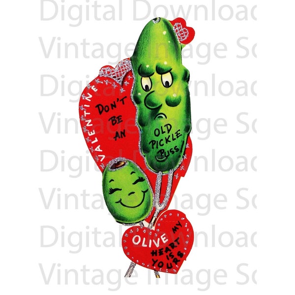 Pickle Valentine Printable - Etsy