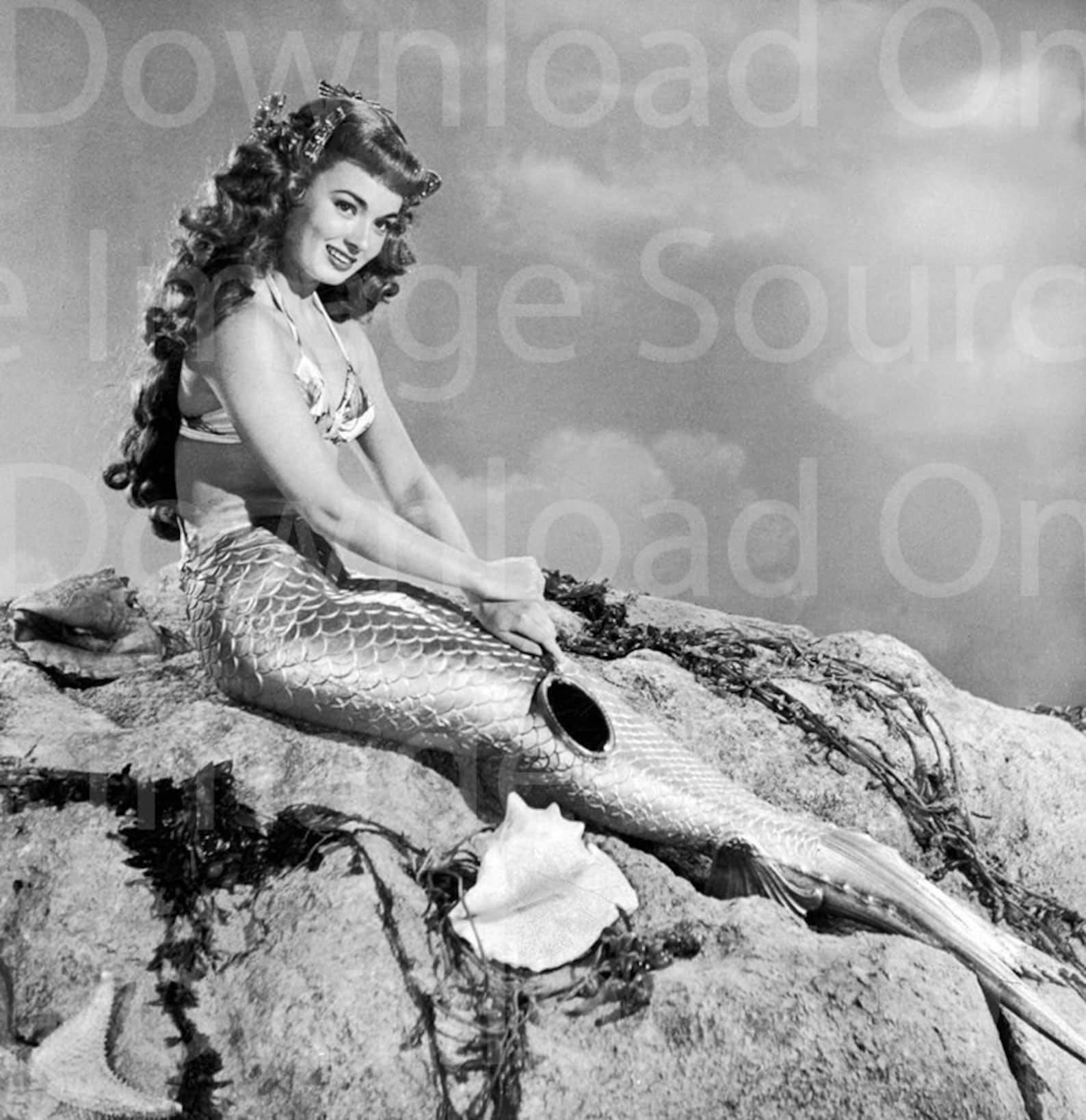 Digital Download Mermaid Vintage Retro Old Hollywood Pinup | Etsy