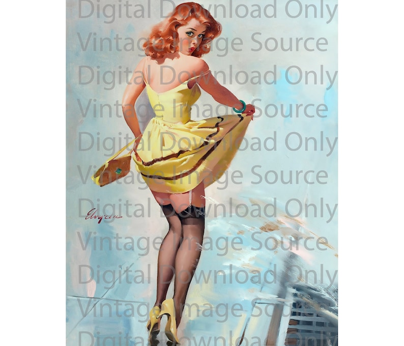 Digital Download Printable Vintage 1950s Elvgren Pinup Pin Up Etsy