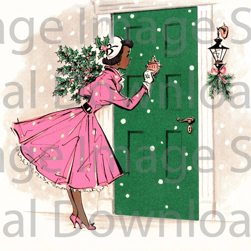 Retro Pink Lady Card - Etsy