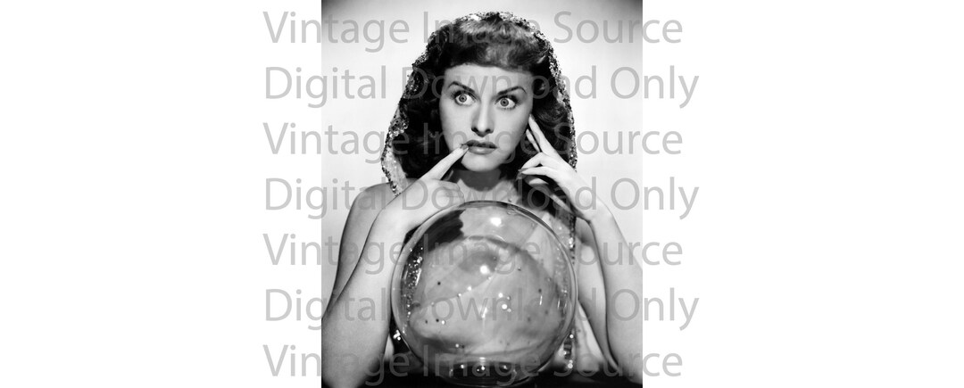 DIGITAL DOWNLOAD- Paulette Goddard Crystal Ball Photo Vintage Horror ...
