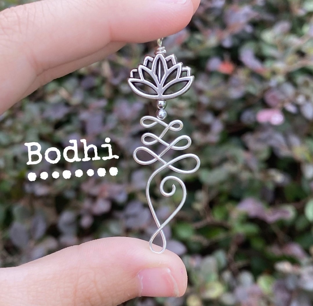 Unalome Necklace, Wire Wrap Necklace, Sacred Symbol Pendant, Spiritual ...