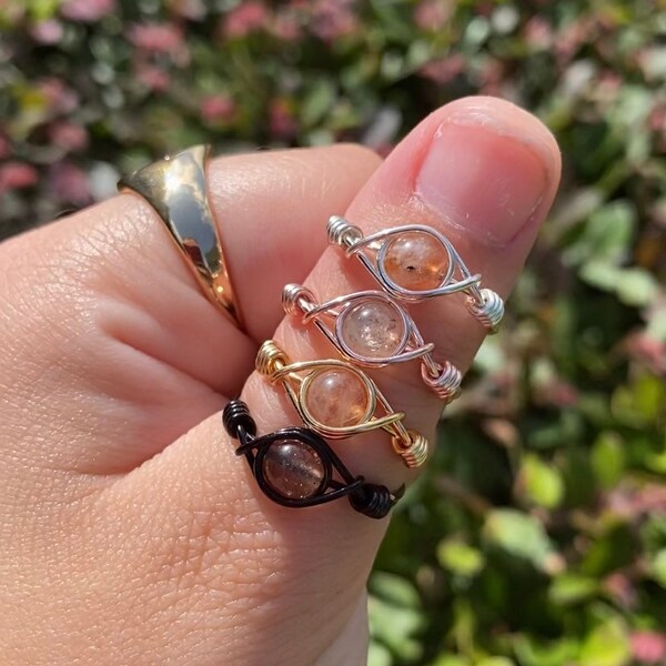 Orange Gemstone Ring - Etsy