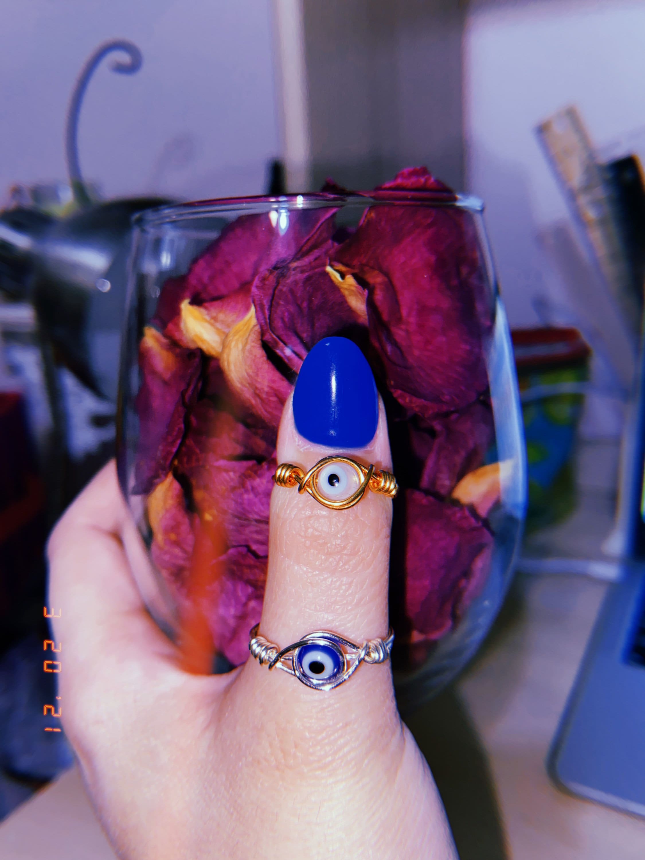 Evil Eye Ring Protection Ring Nazar Jewelry Wire Wrapped | Etsy