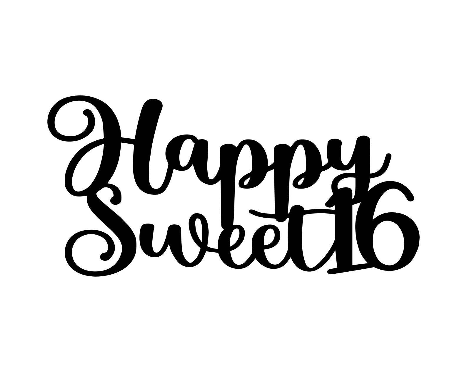 Happy Sweet 16Cake topper svg 16th Birthday svg Sixteen | Etsy