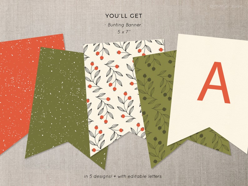 Digital Editable Bunting Banner, DIY Printable Decorations for a ...